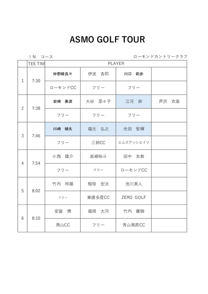 ASMO GOLF TOUR | まだ知られていない才能へ、光を